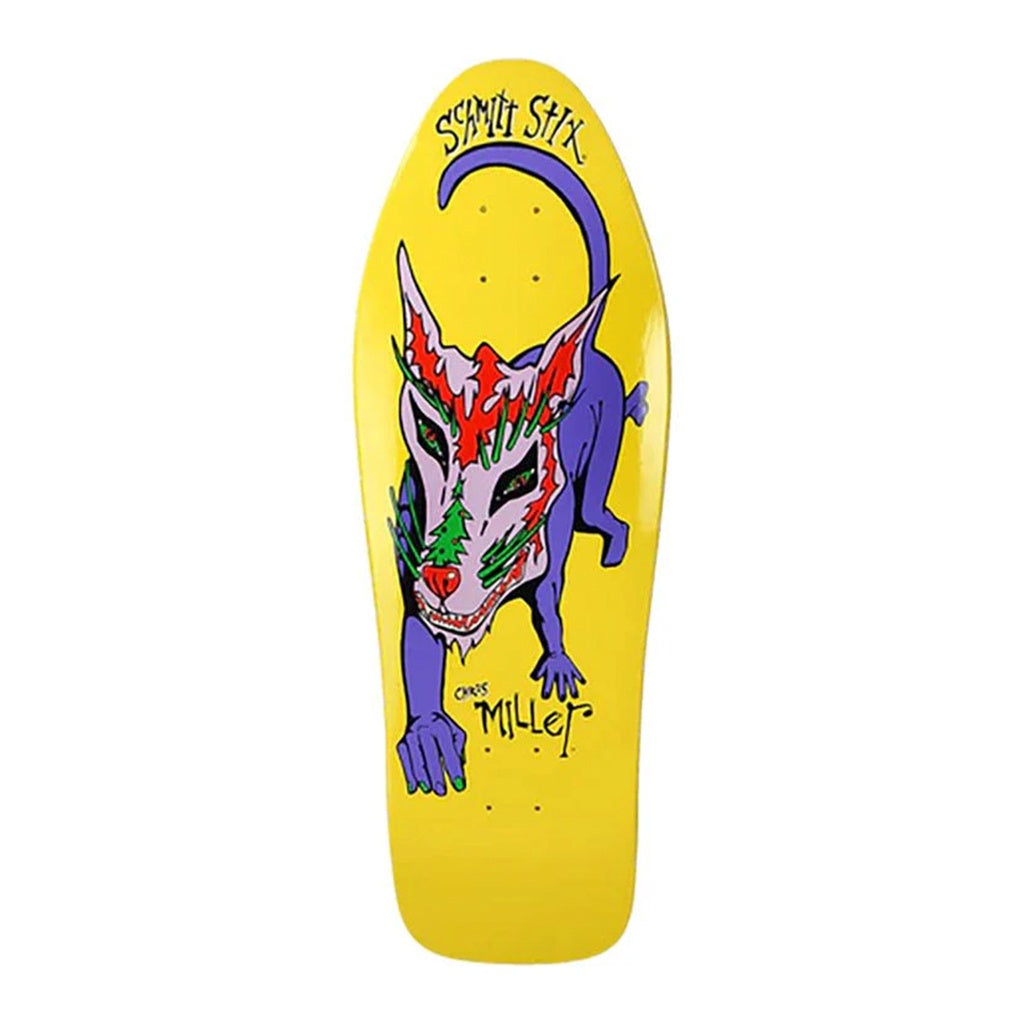 Schmitt Stix x Chris Miller | Dog Re-Issue Skateboard Deck. Yellow Dip ...