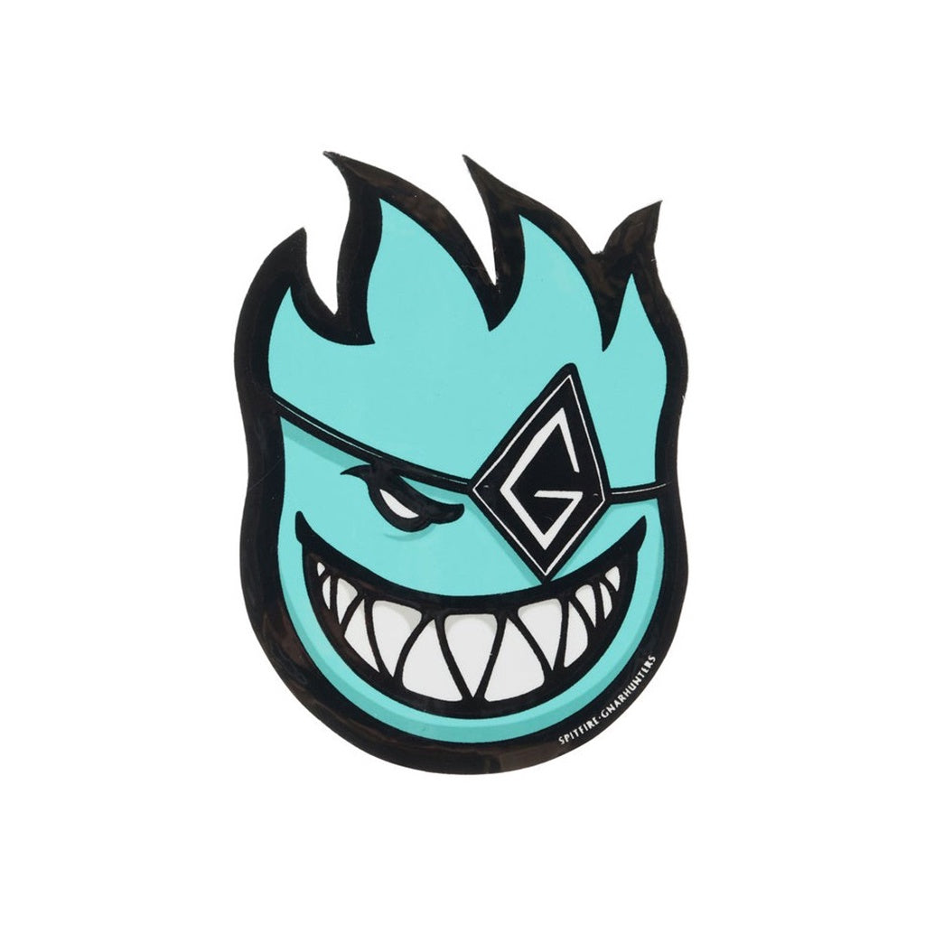 Spitfire x Gnarhunters | Big Head Sticker. Teal / 2.25" x 3.0 ...