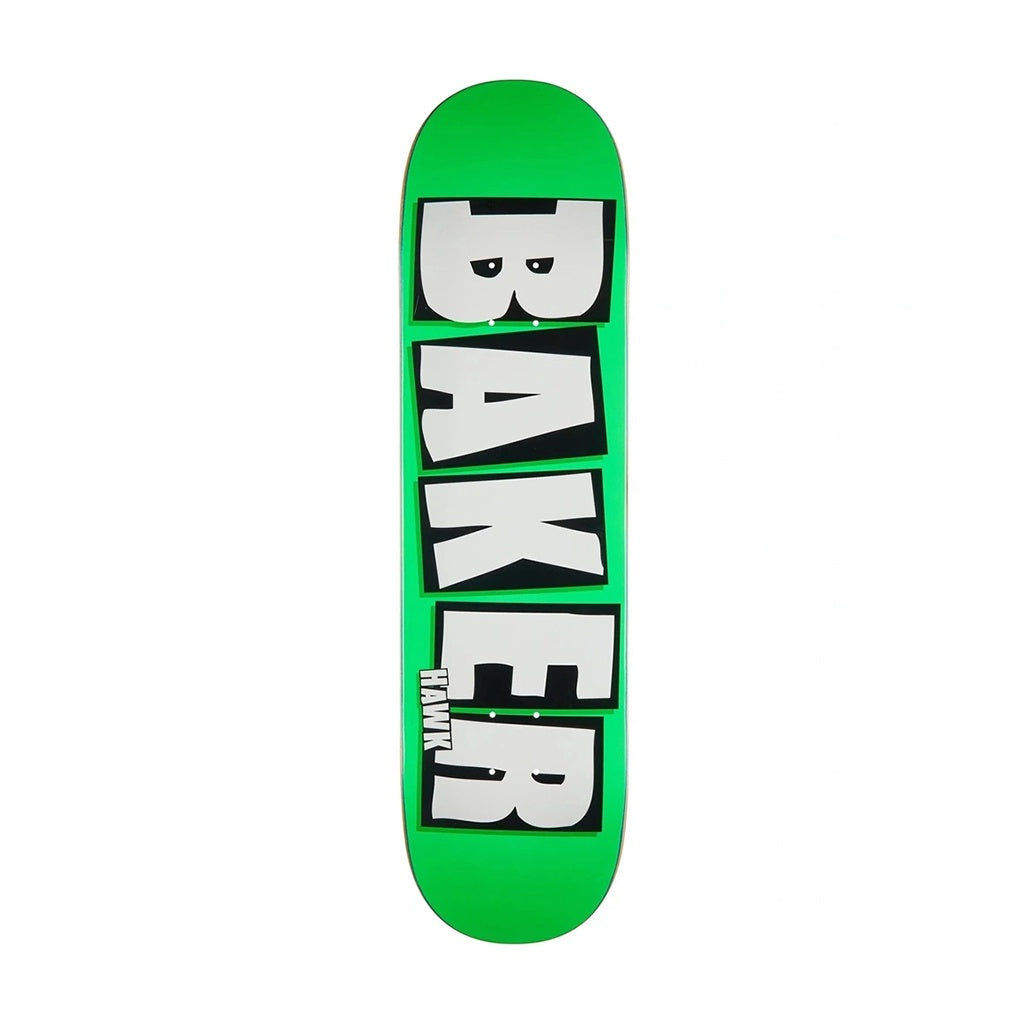 Baker x Riley Hawk | Brand Name Logo B2 Shape Skateboard Deck. Neon Gr ...