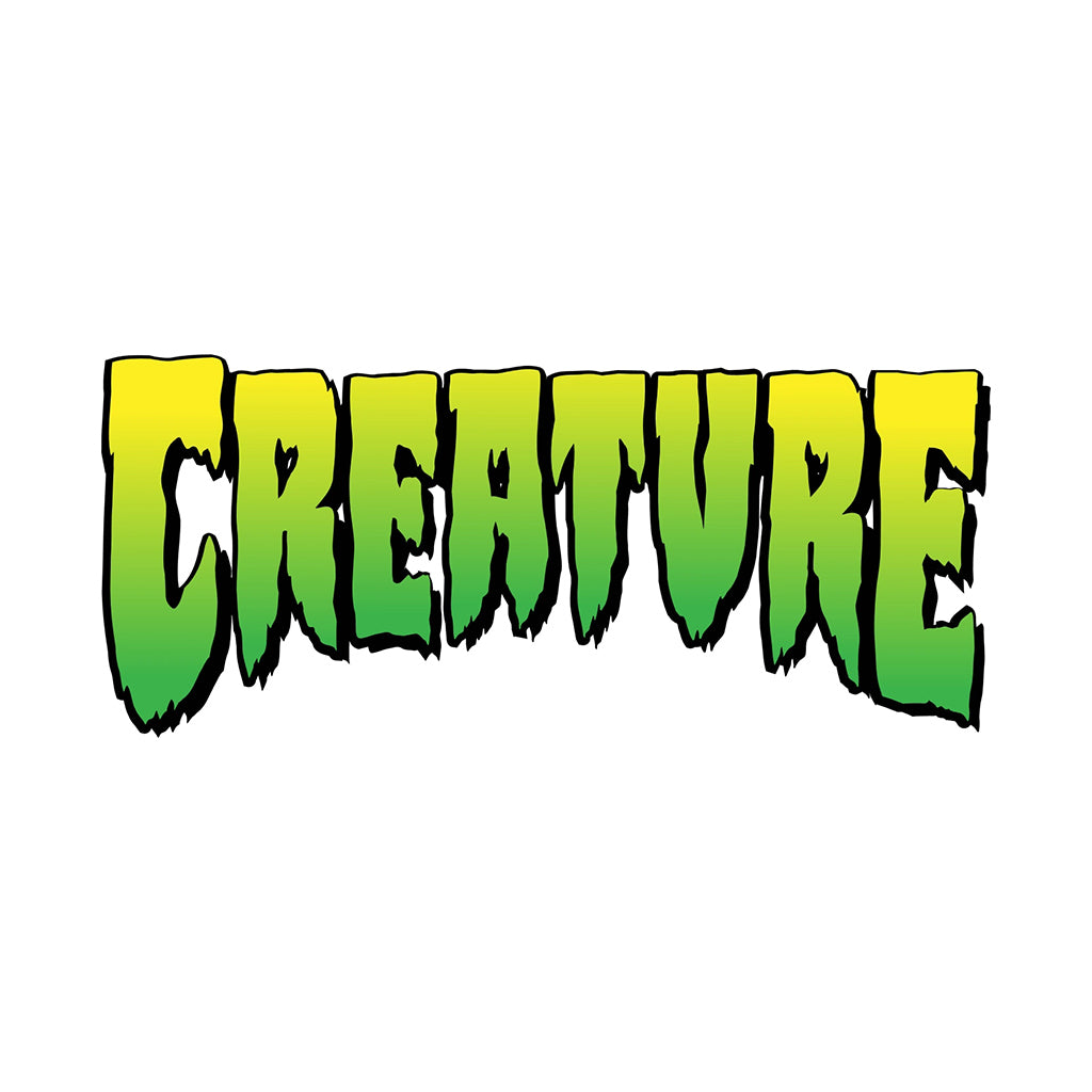 Creature | Logo Fade Die Cut Sticker. Green - Yellow / 4" x 1.75 ...
