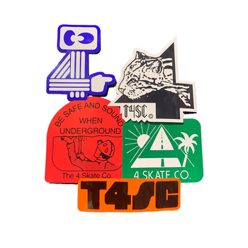THE 4 SKATEBOARD COMPANY | DIE CUT VINYL STICKER PACK / 5 ASSORTED ...